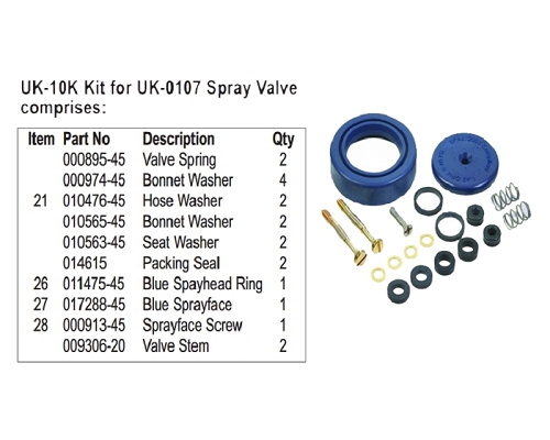 T&S Brass Service Kit For Standard Spray Valve UK-0107 - UK-10K ...